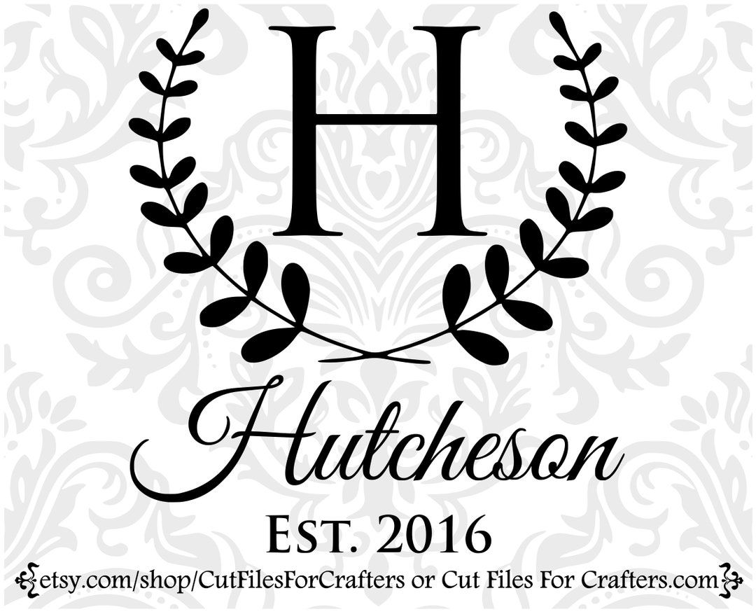 Personalized Letter H Monogram Svg, Personalized Last Name Monogram Svg ...