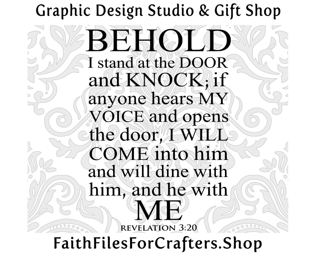 Behold I Stand at the Door and Knock Svg, Revelation Svg,christian ...
