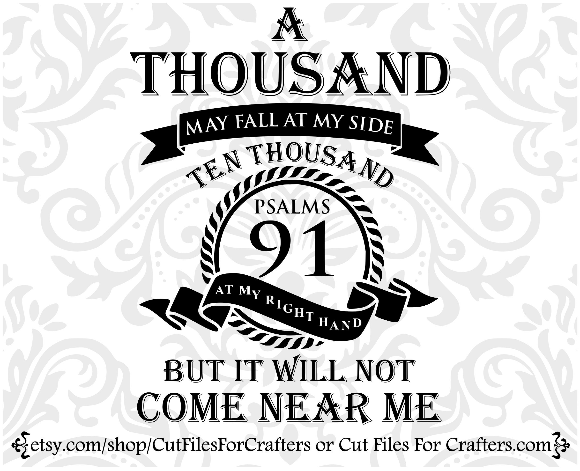 Psalm 91 svg God is my Refuge Christian svg A Thousand May | Etsy