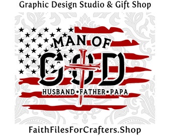 Man of God Husband Dad Papa Svg, Fathers Day Svg, Man of God Svg ...