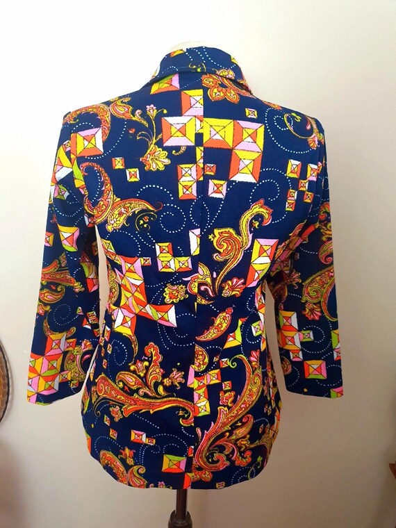 1960s dagger collar psychedelic paisley abstract tuni… - Gem