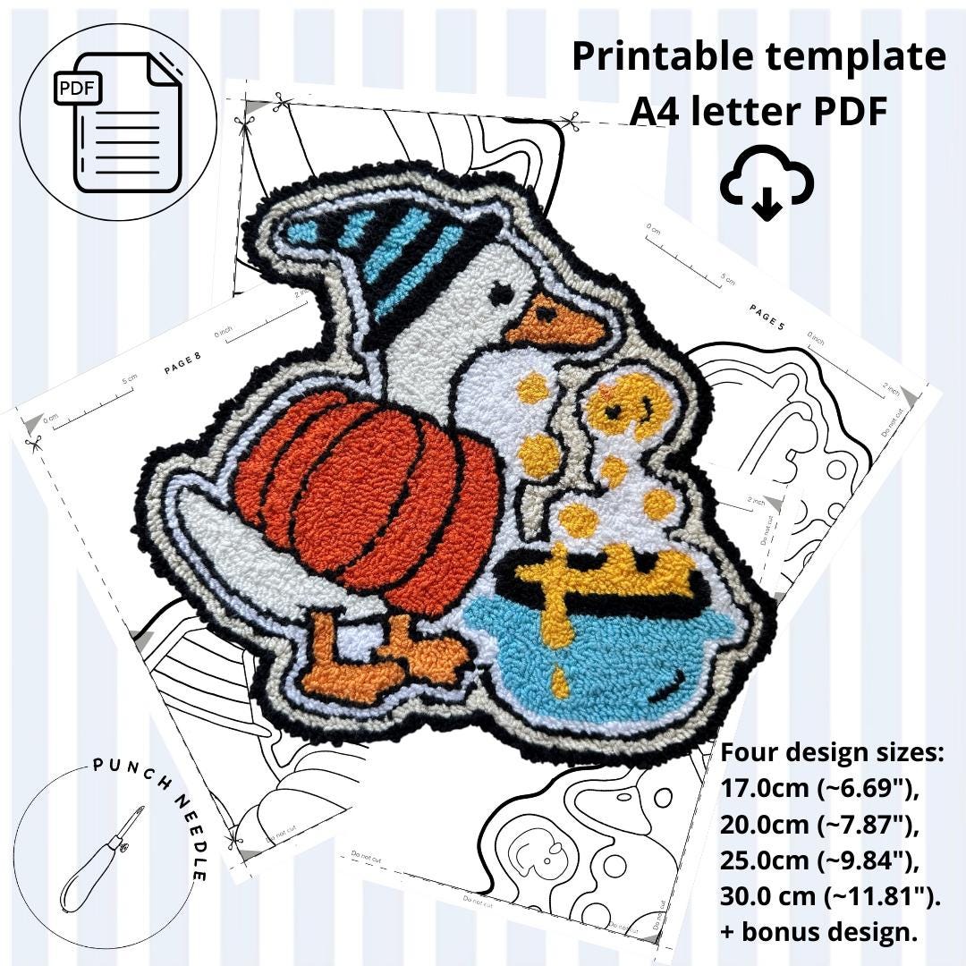 Spooky Goose Punch Needle Pattern: Halloween Embroidery (PDF Download ...