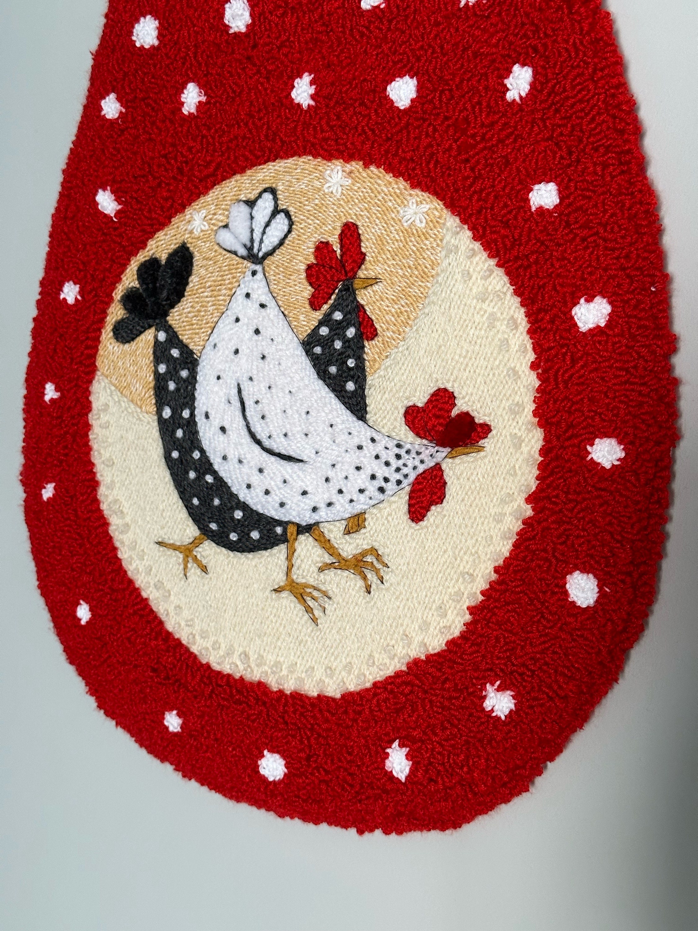 Punch Needle Wall Decor, Embroidered Wall Panel - Which Came First ...