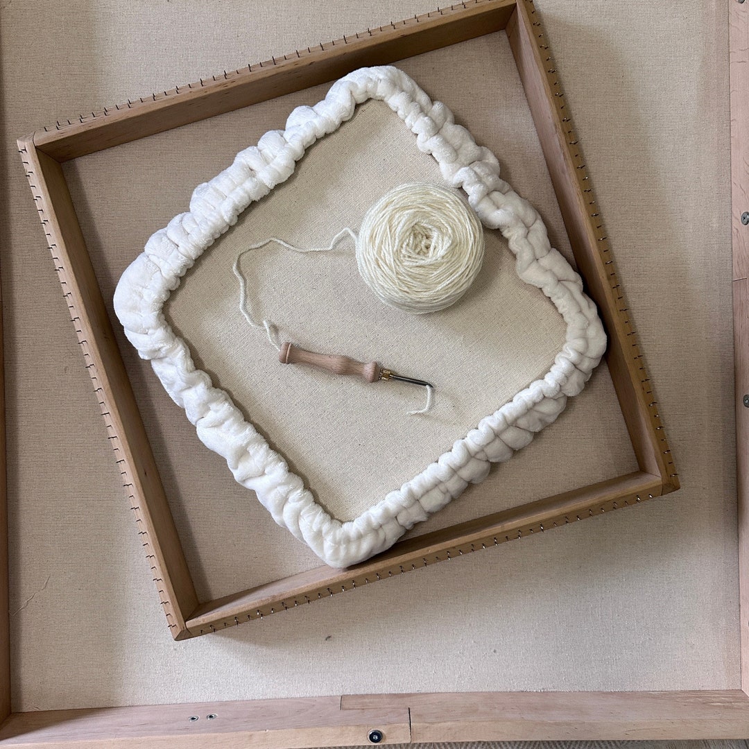 30 X 30 Cm. Wooden Punch Needle / Tufting Frame for Rug Hooking ...