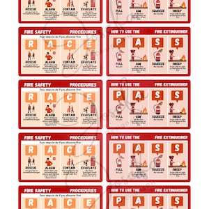 Fire Safety Poster With FREE Printable Race/pass ID Card/badge Design ...