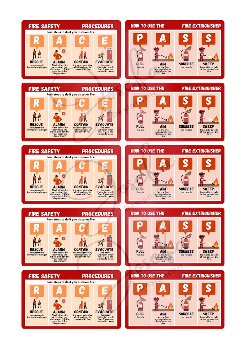 Fire Safety Poster With FREE Printable Race/pass ID Card/badge Design ...