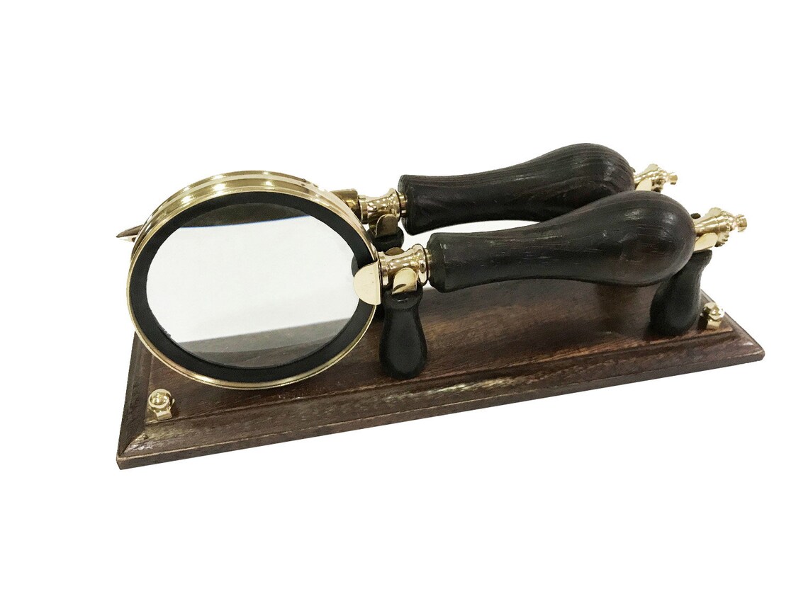 Decorative Brass Magnifying Glass & Letter Opener on Stand - Etsy