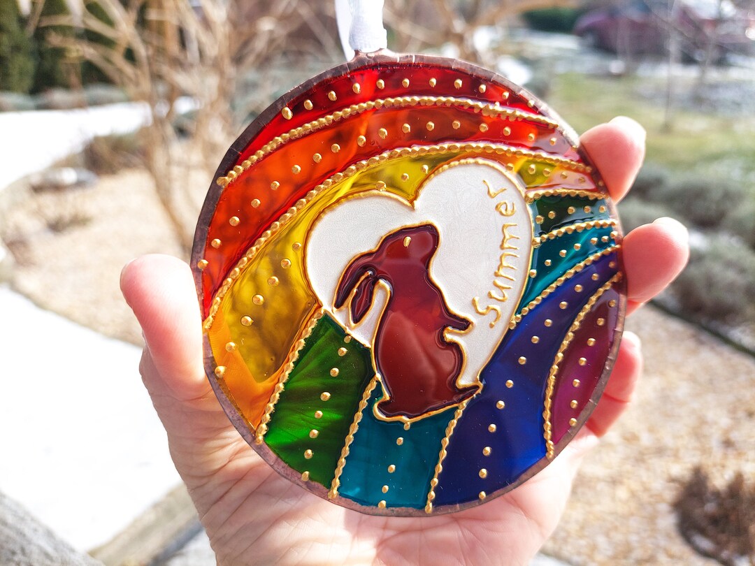 Rabbit Rainbow Bridge Memorial. Rainbow Heart Paw Print - Etsy