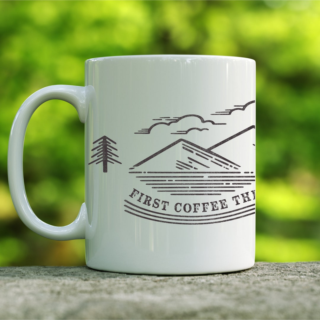 First Coffee Then Adventure // Coffee Tea Mug // Ceramic Coffee Cup ...
