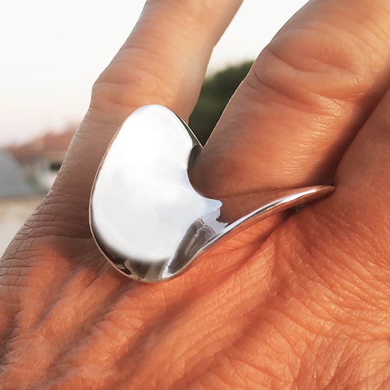 Modern Silver Ring - Etsy