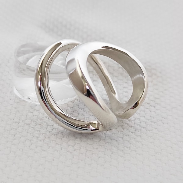 Modern Silver Ring - Etsy