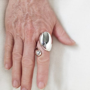 The Oval Ring, Sterling Silver Ring, Modern Statement Ring, Chunky ...