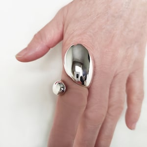 The Oval Ring, Sterling Silver Ring, Modern Statement Ring, Chunky ...