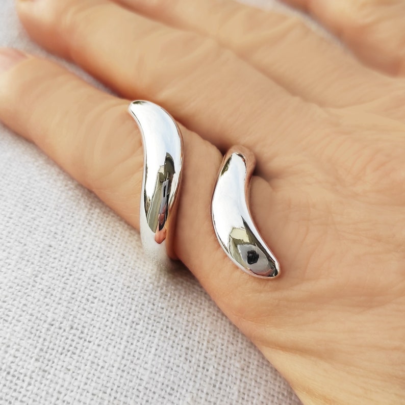 Wrap Around Ribbon Ring, Sterling Silver Ring, Contemporary Statement ...