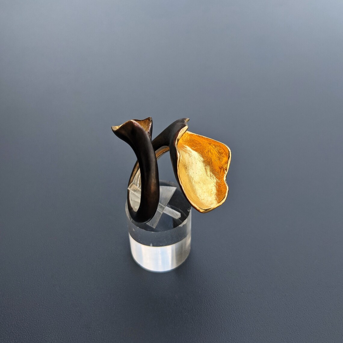 Contemporary Wildflower Ring Sterling Silver Gold Plated - Etsy