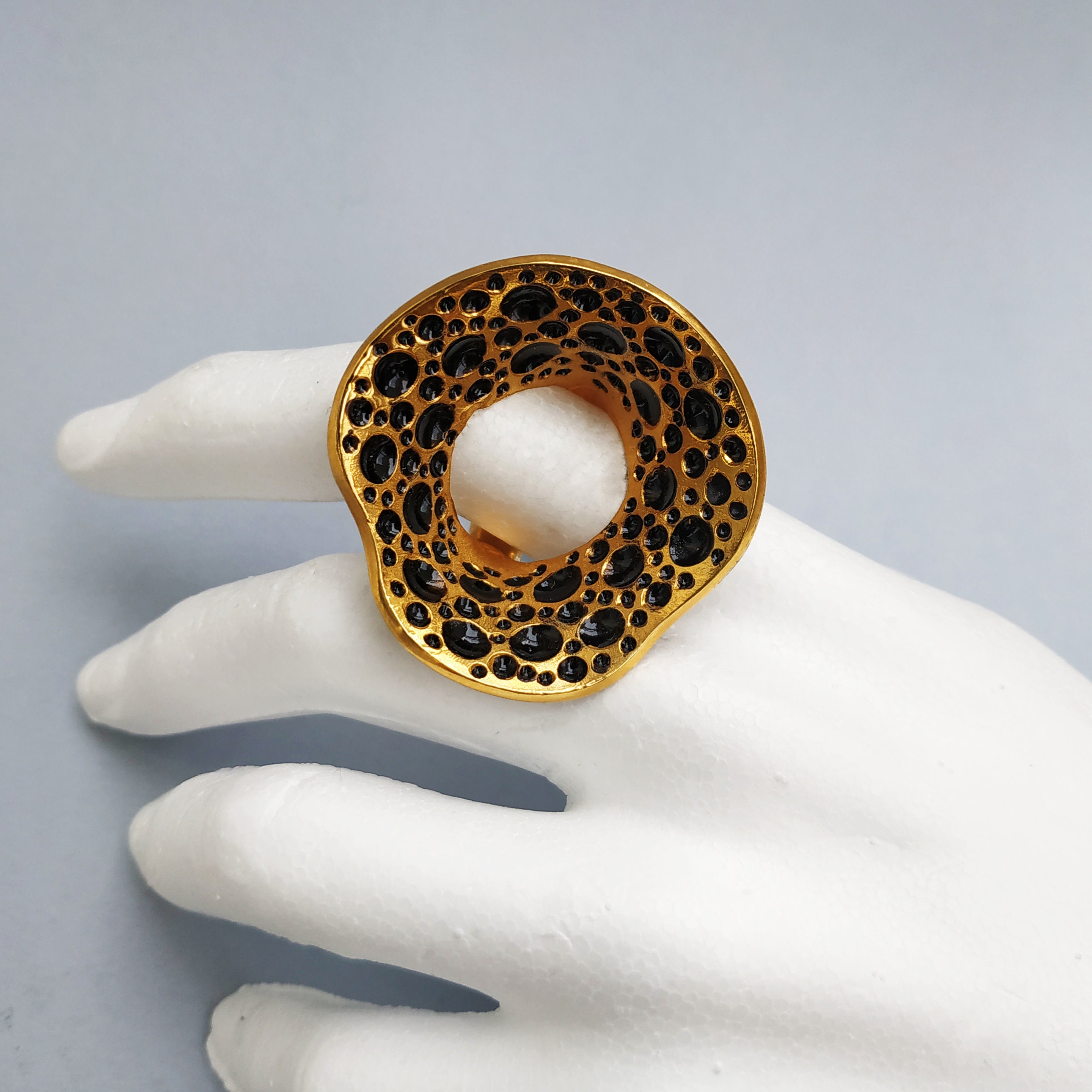 Bold Statement Ring Contemporary Flower Ring Sterling Silver - Etsy