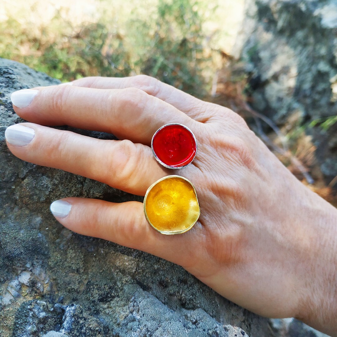 Flower on the Rock Ring Large Statement Ring Open Ring - Etsy