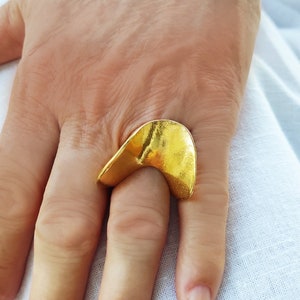 Ocean Wave Contemporary Ring, Sterling Silver Ring, Large Statement ...