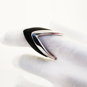 V Ring, V-shaped Ring, Chevron Ring, Sterling Silver Ring, Modern V ...