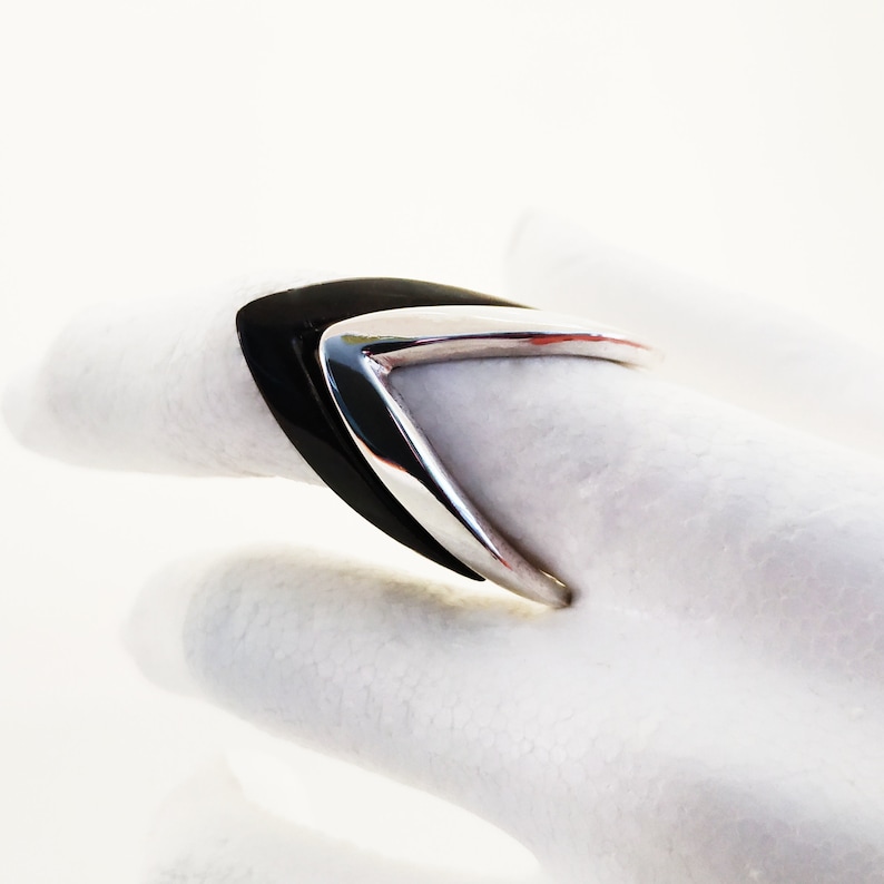 V Ring V-shaped Ring Chevron Ring Sterling Silver Ring | Etsy