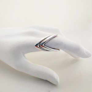 V Ring, V-shaped Ring, Chevron Ring, Sterling Silver Ring, Modern V ...