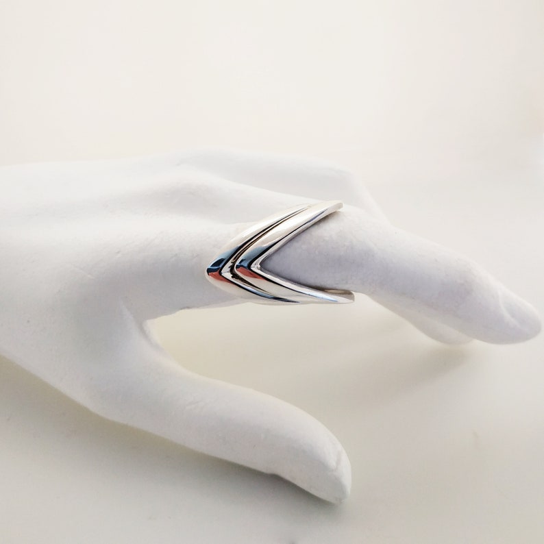 V Ring V-shaped Ring Chevron Ring Sterling Silver Ring | Etsy