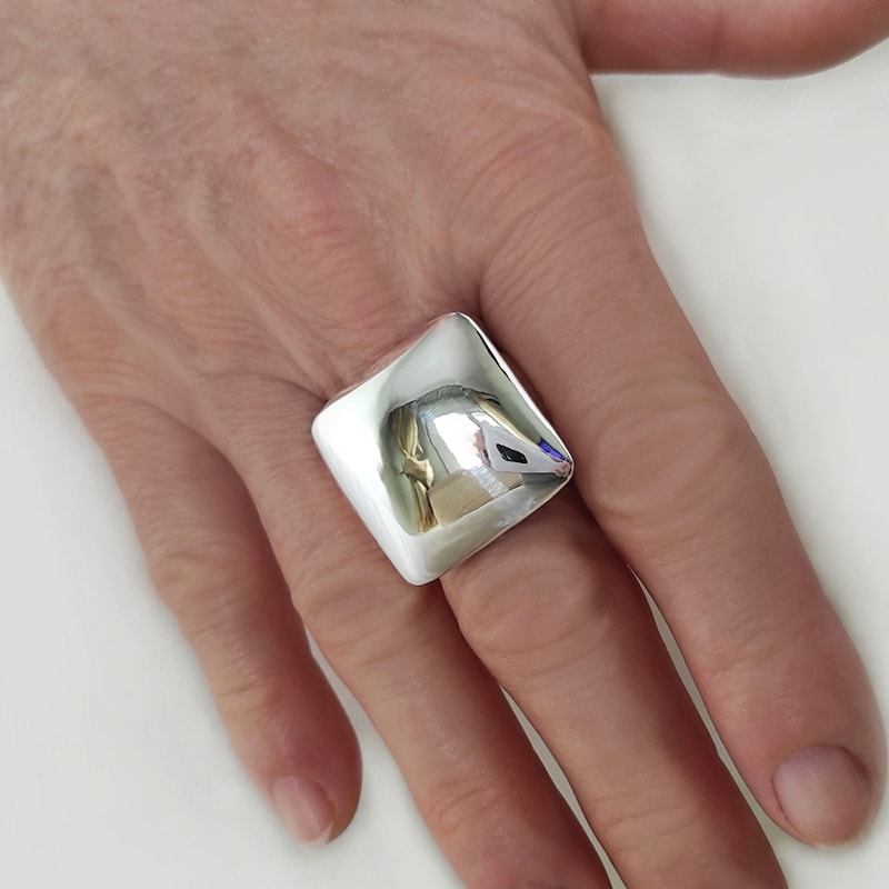 Silver Square Rings - Etsy