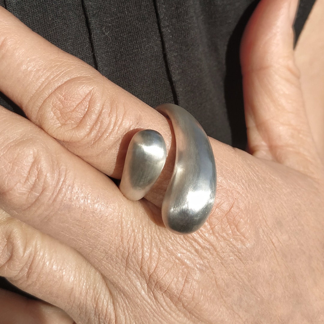 Wrap Around Ring, Sterling Silver Ring, Modern Statement Ring, Chunky ...