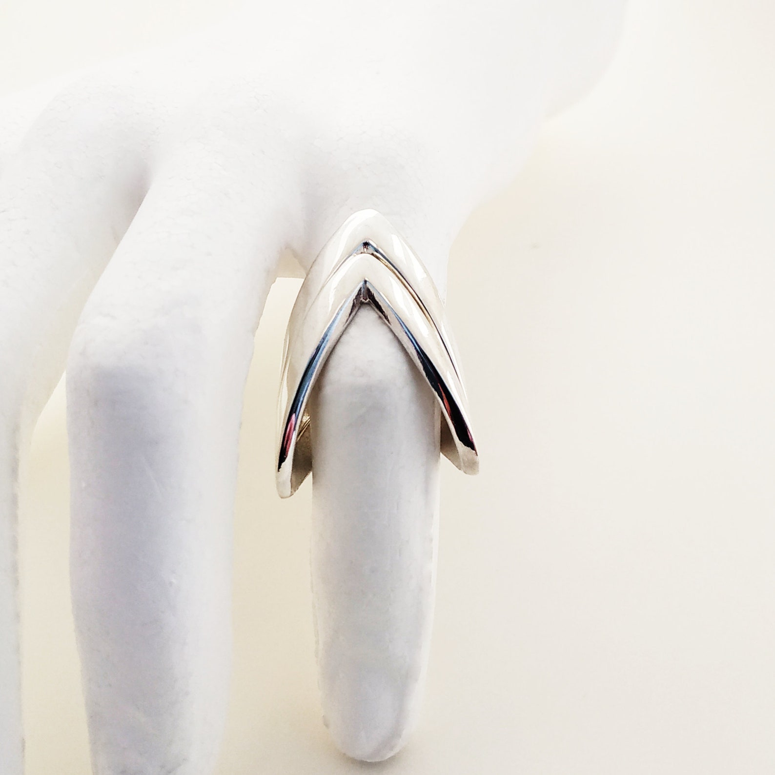 V Ring V-shaped Ring Chevron Ring Sterling Silver Ring | Etsy