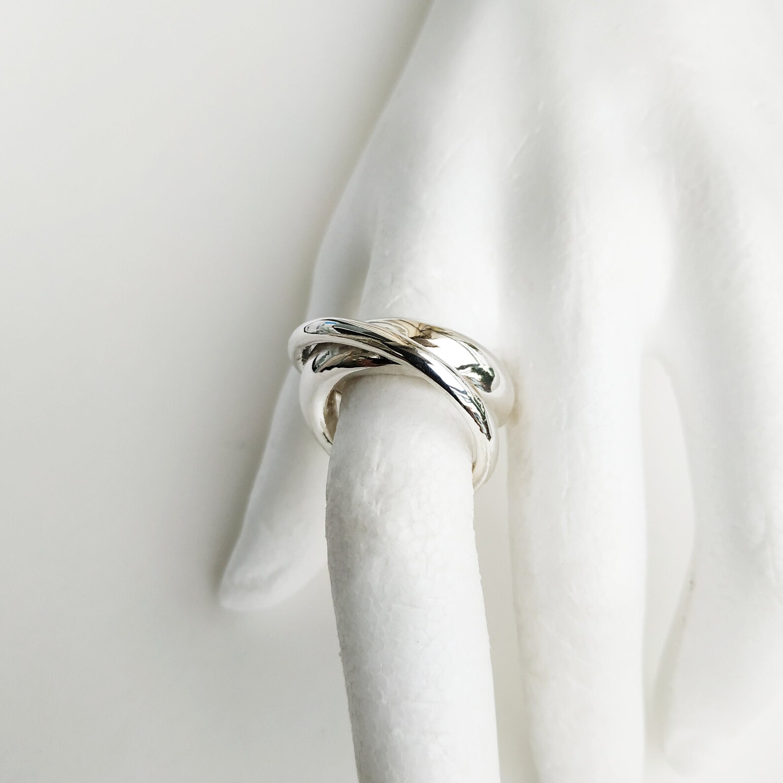 Distinct Crossover Ring Sterling Silver Ring Contemporary - Etsy