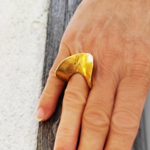 Ocean Wave Contemporary Ring, Sterling Silver Ring, Large Statement ...