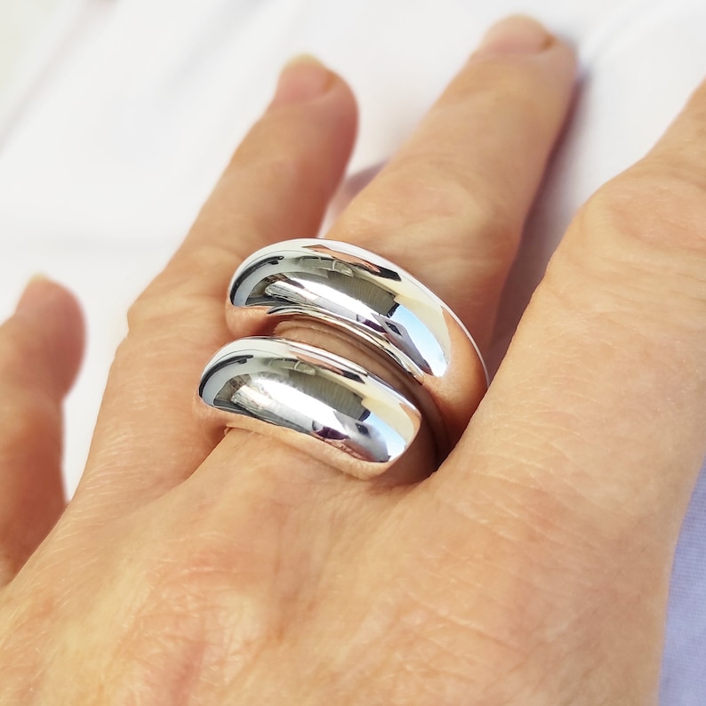 Silver Chunky Ring Modern Statement Ring Sterling Silver - Etsy