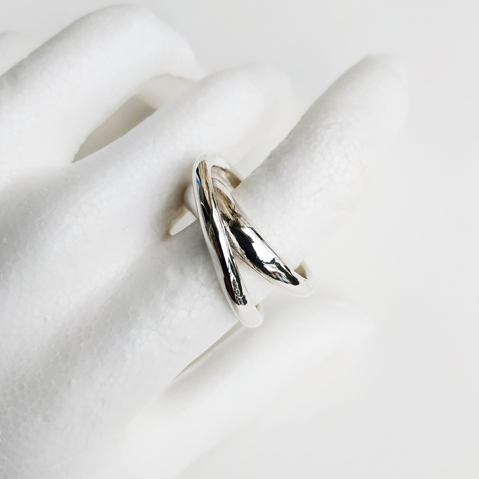 Distinct Crossover Ring Sterling Silver Ring Contemporary - Etsy