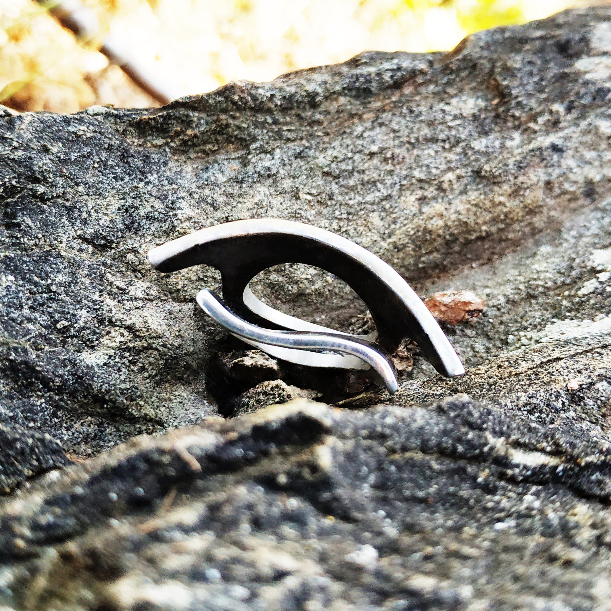 Dark Eye Ring, Sterling Silver Ring, Statement Ring, Minimalist Ring ...