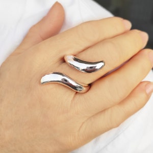 Wrap Around Ribbon Ring, Sterling Silver Ring, Contemporary Statement ...