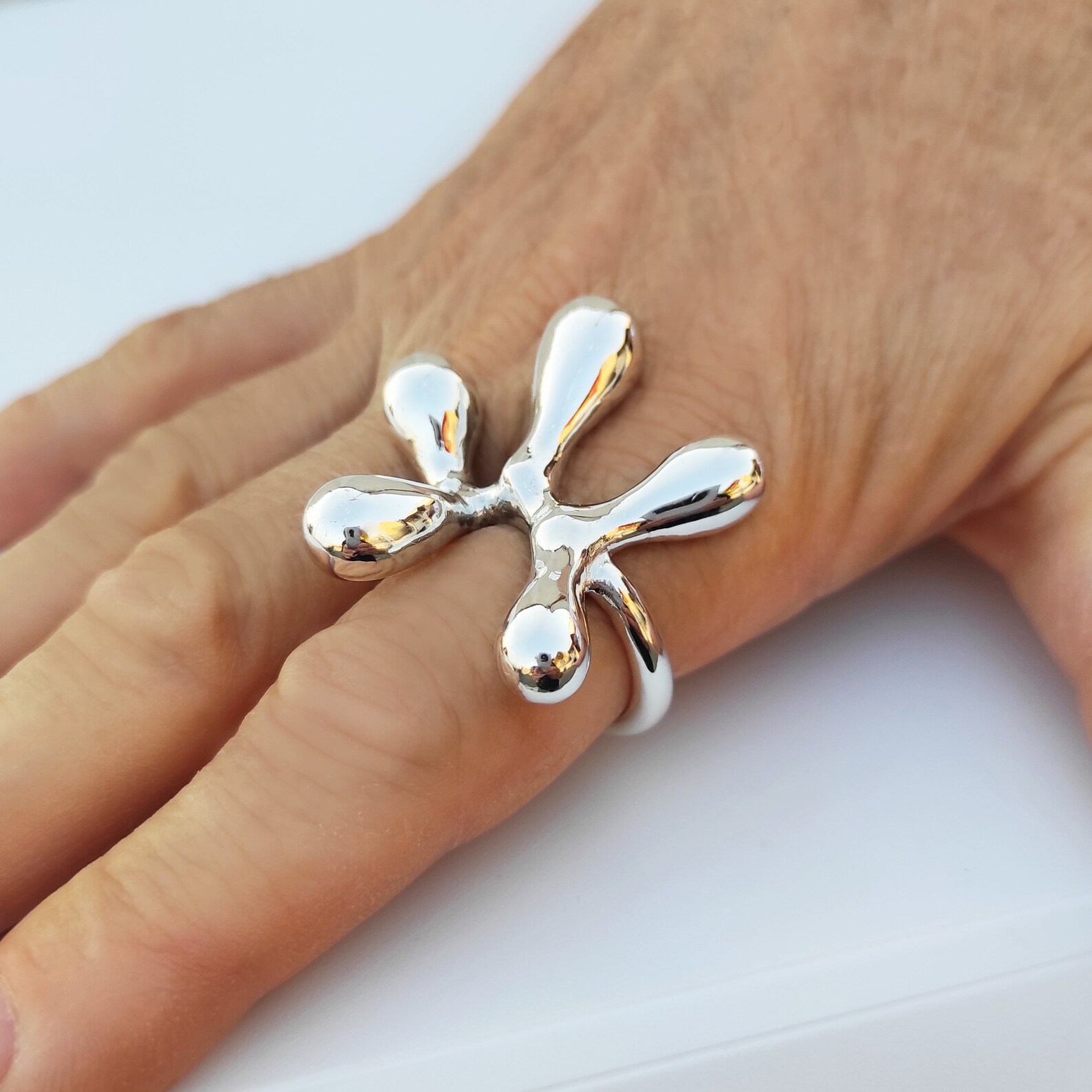 Abstract Contemporary Ring Sterling Silver Statement Ring | Etsy