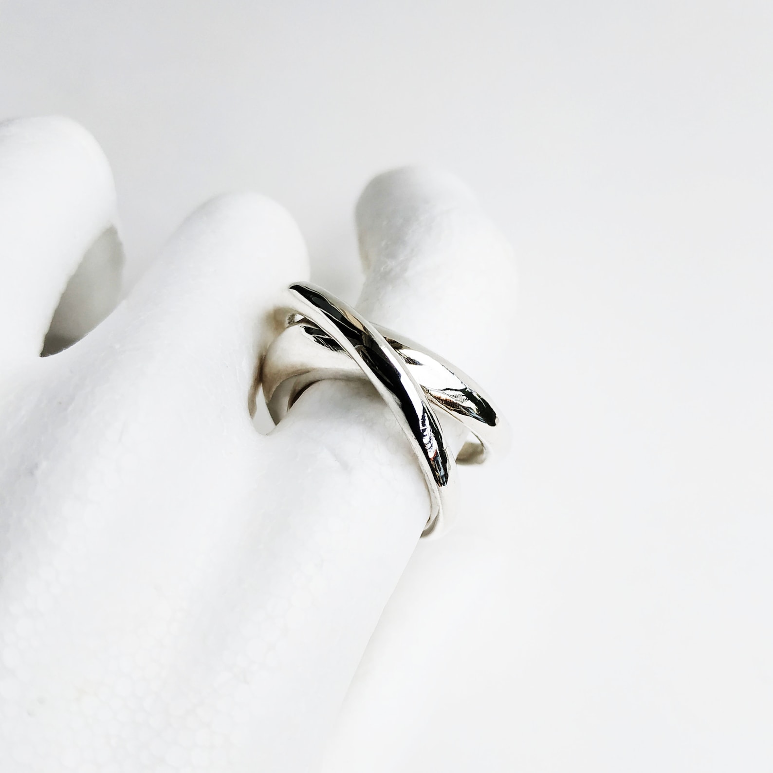Distinct Crossover Ring Sterling Silver Ring Contemporary - Etsy
