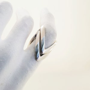 V Ring, V-shaped Ring, Chevron Ring, Sterling Silver Ring, Modern V ...