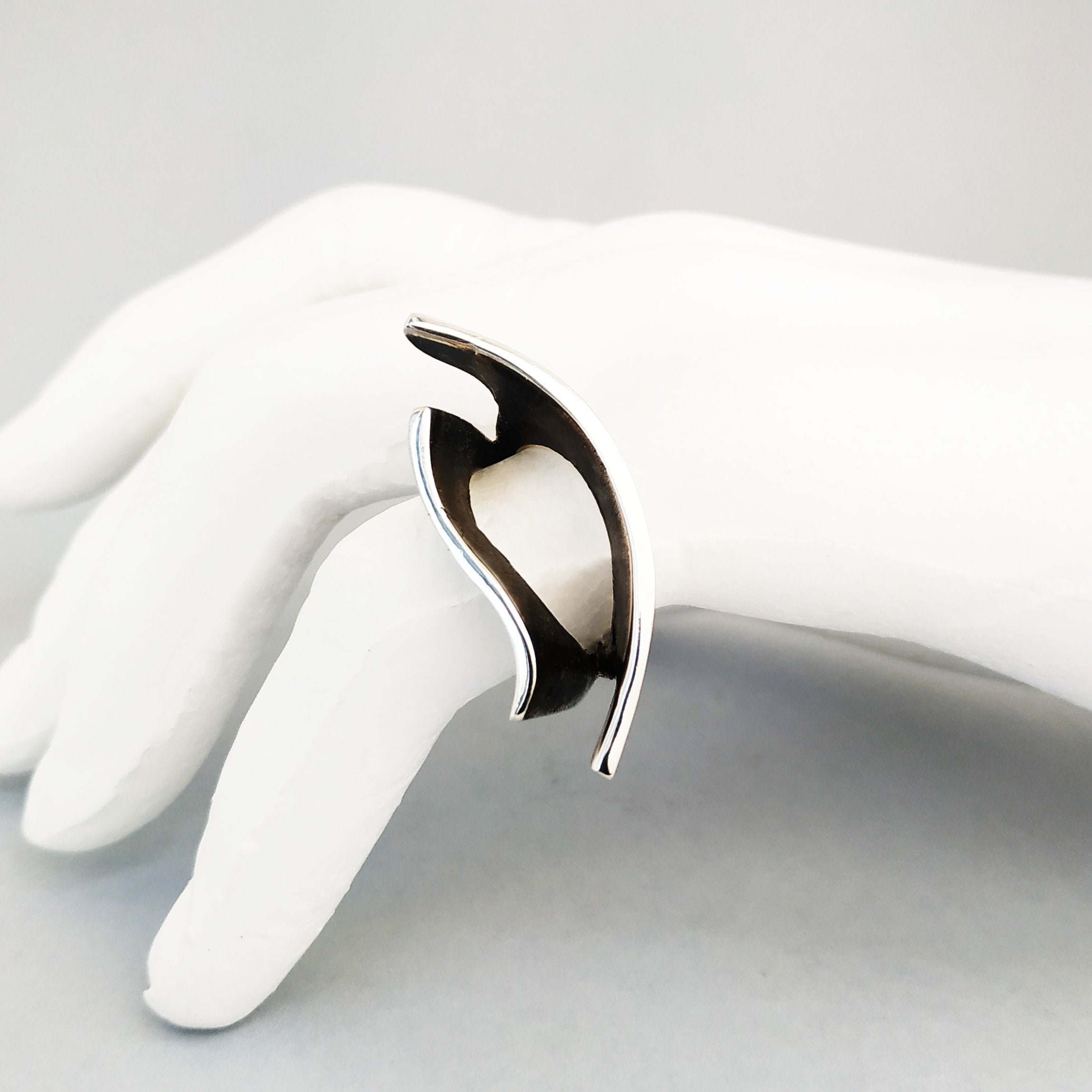 Dark Eye Ring Sterling Silver Ring Statement Ring | Etsy