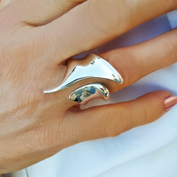 Unique Statement Ring Sterling Silver Ring Modern Statement | Etsy