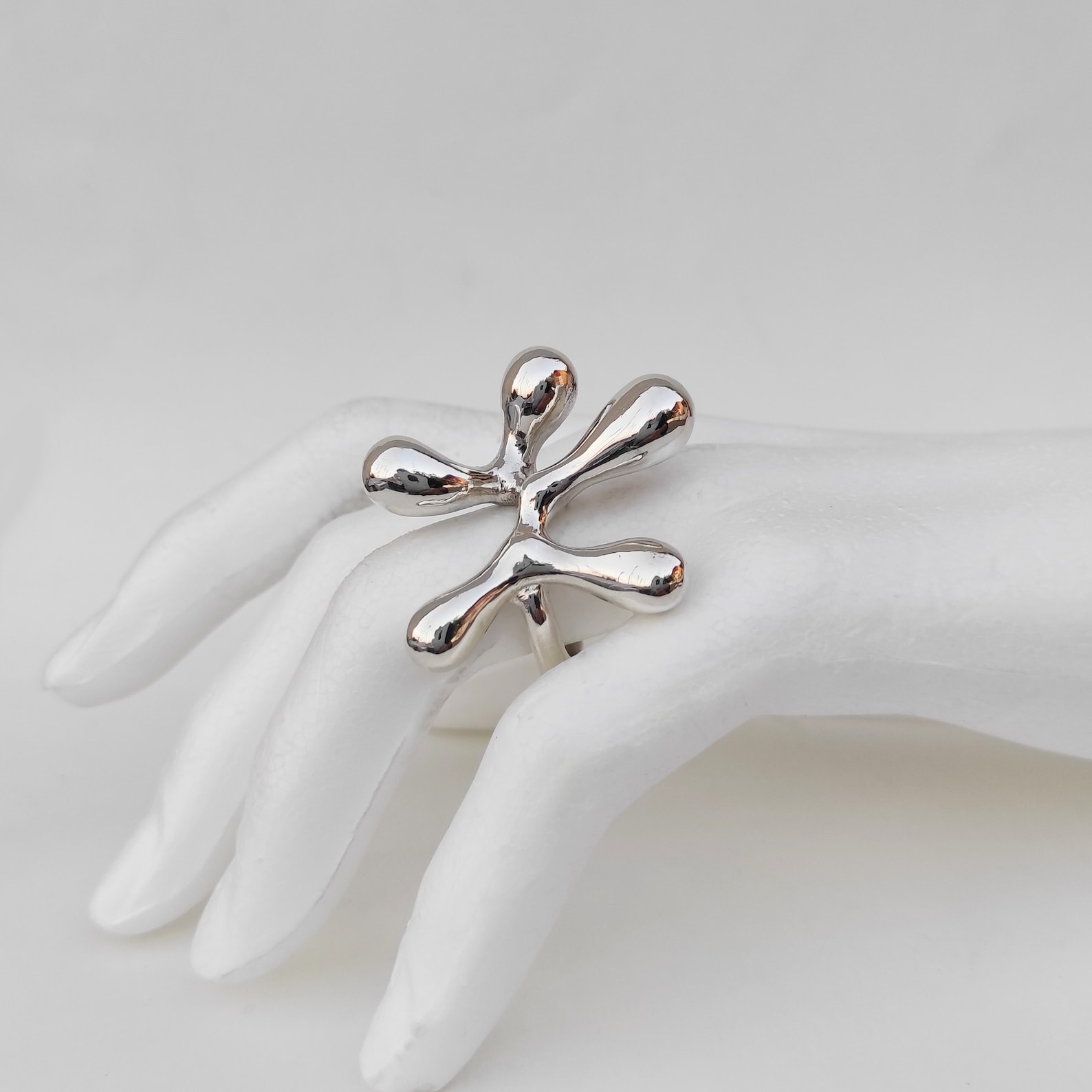 Abstract Contemporary Ring Sterling Silver Statement Ring | Etsy