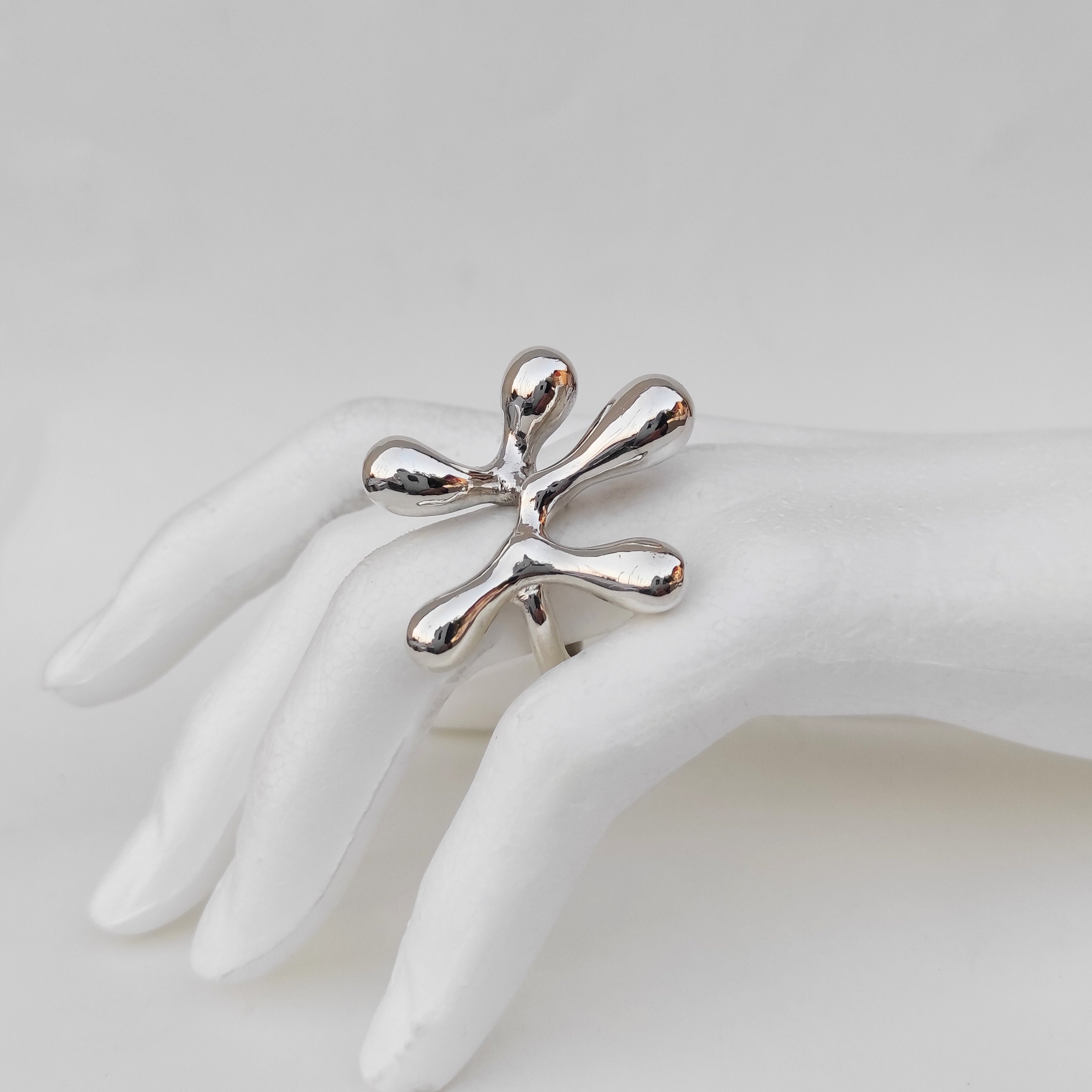 Abstract Contemporary Ring Sterling Silver Statement Ring | Etsy