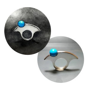 Statement Stone Ring, Sterling Silver Ring, Gemstone Ring, Black Agate ...