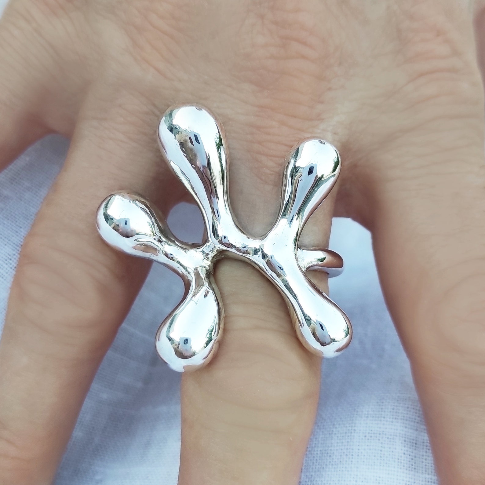 Abstract Contemporary Ring Sterling Silver Statement Ring | Etsy