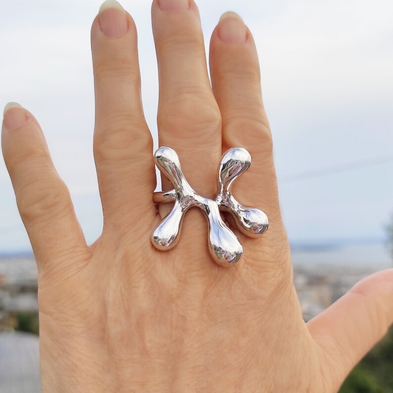 Abstract Contemporary Ring Sterling Silver Statement Ring | Etsy