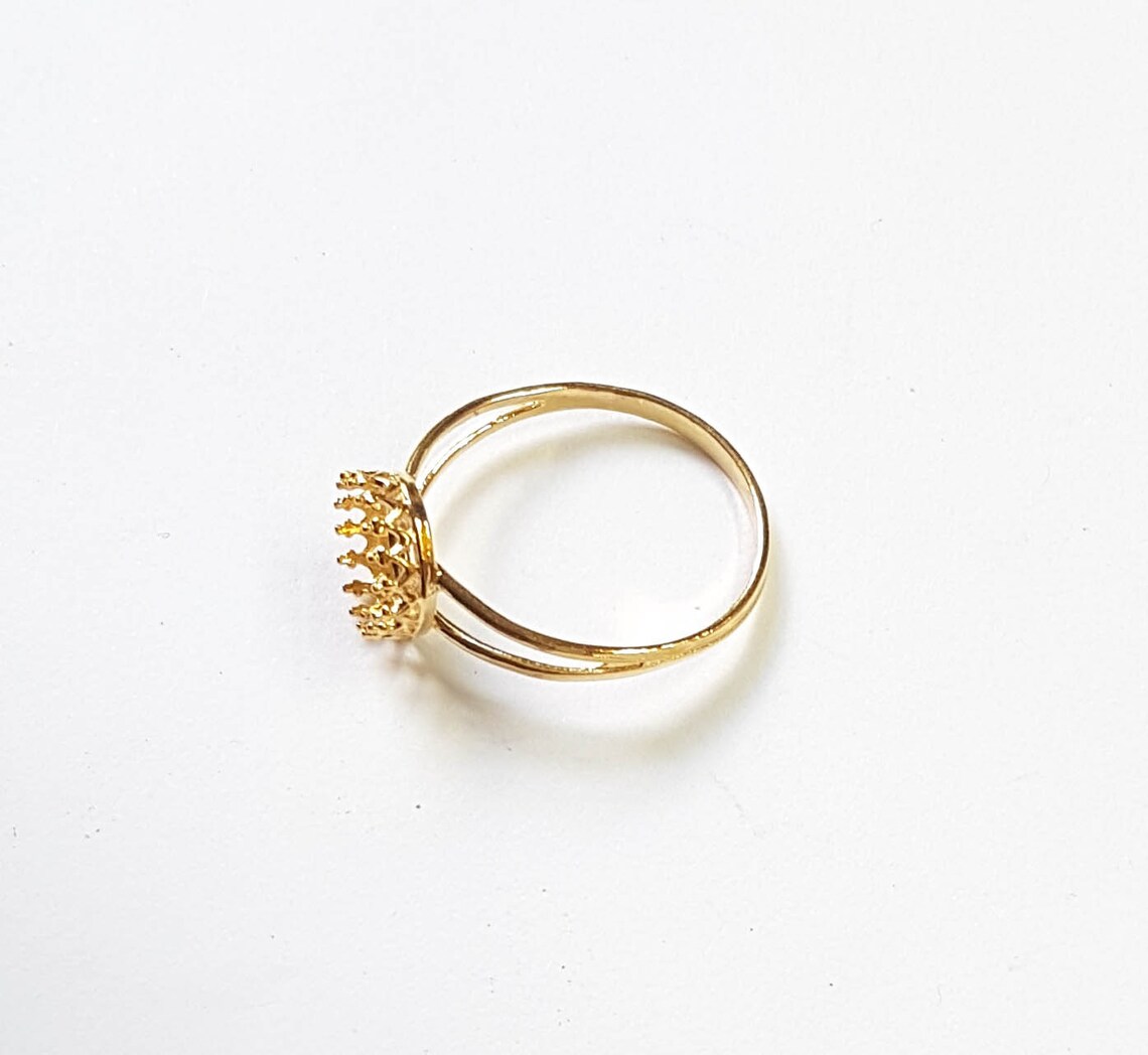 Ring DIY Ring Round Crown Bezel Base Gold Filled Ring - Etsy
