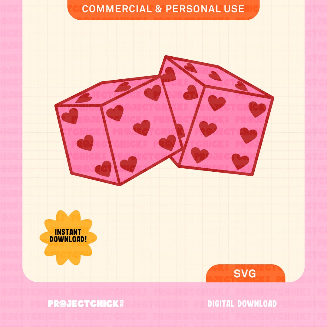 Heart Dice SVG || Hand-lettered Design | Valentine's Day Svg | |hearts ...