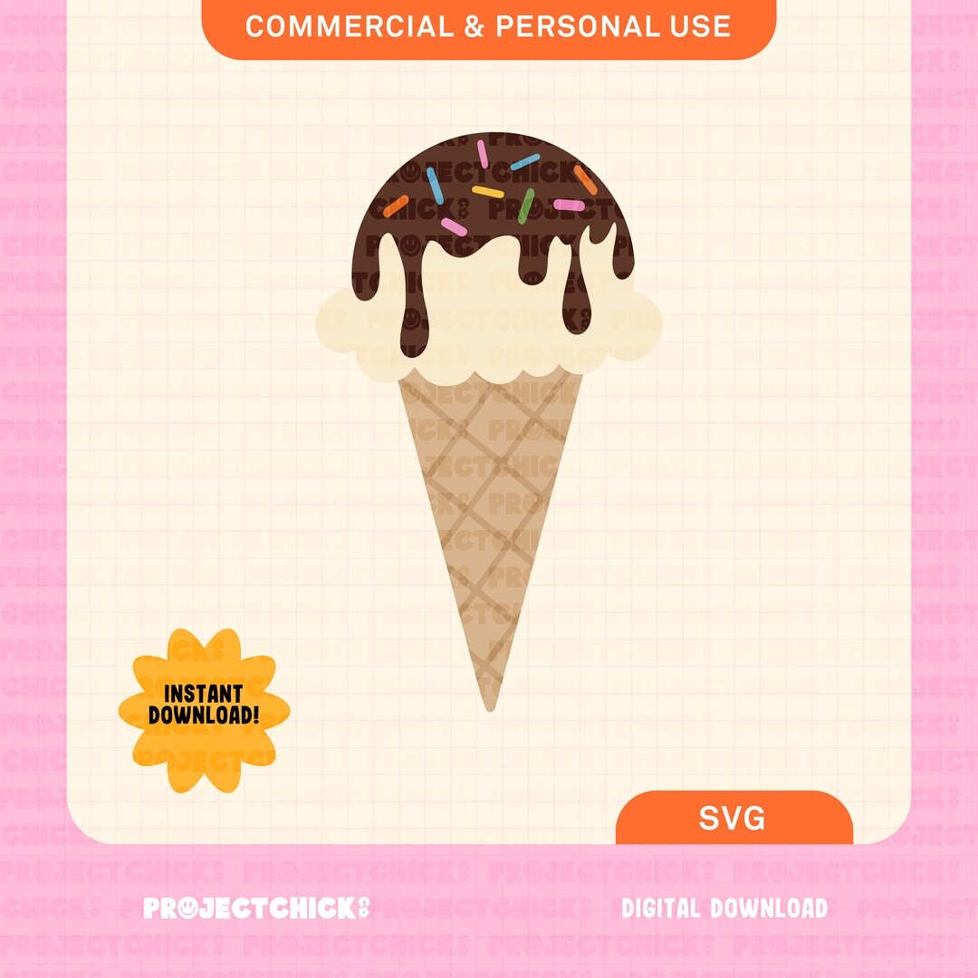 Fudge Ice Cream SVG || Hand-lettered Art | Commercial Use | Files for ...