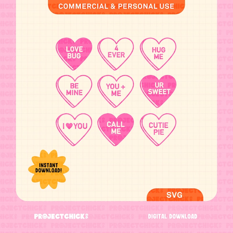 Conversation Hearts Svg - Etsy