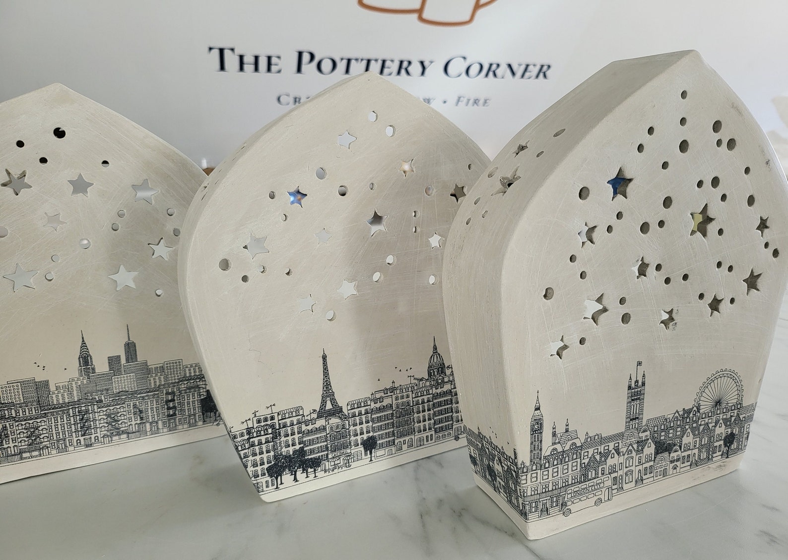 DIGITAL TEMPLATE - Pottery Project Make Your Own Skyline Luminaire as ...